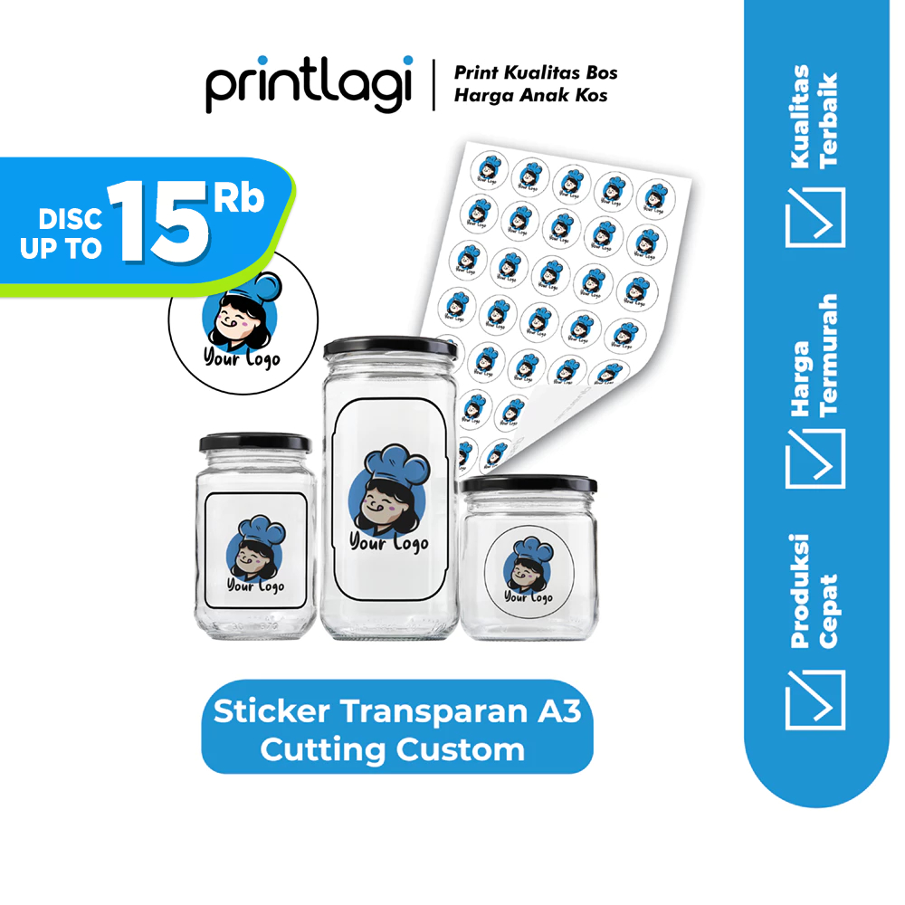 Jual Cetak Stiker Transparan A3+ Custom / Stiker Transparan Anti Air ...