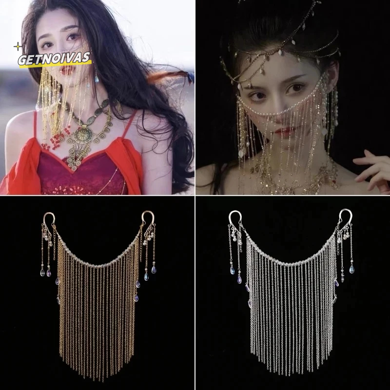 Jual GETNOIVAS Wanita Cosplay Hanfu Rumbai Tirai Wajah Kerudung Gantung ...