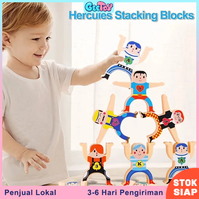 Jual Geetoy Hercules Stacking Block Set Domino Balance Building Blocks ...