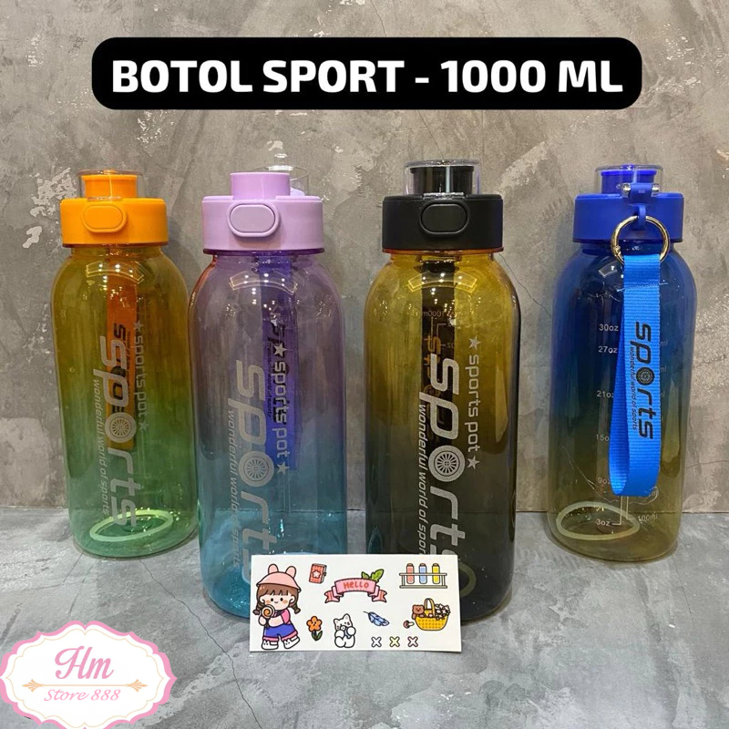 Jual HM - Botol Minum Sport Gradasi 1 Liter Botol Olahraga Food Grade ...