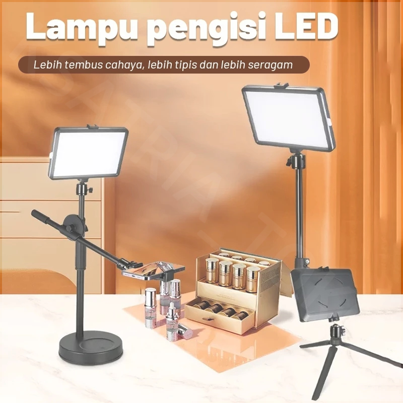 Jual Overhead Phone Stand Tripod + Led Lampu Stand Holder Phone Holder ...