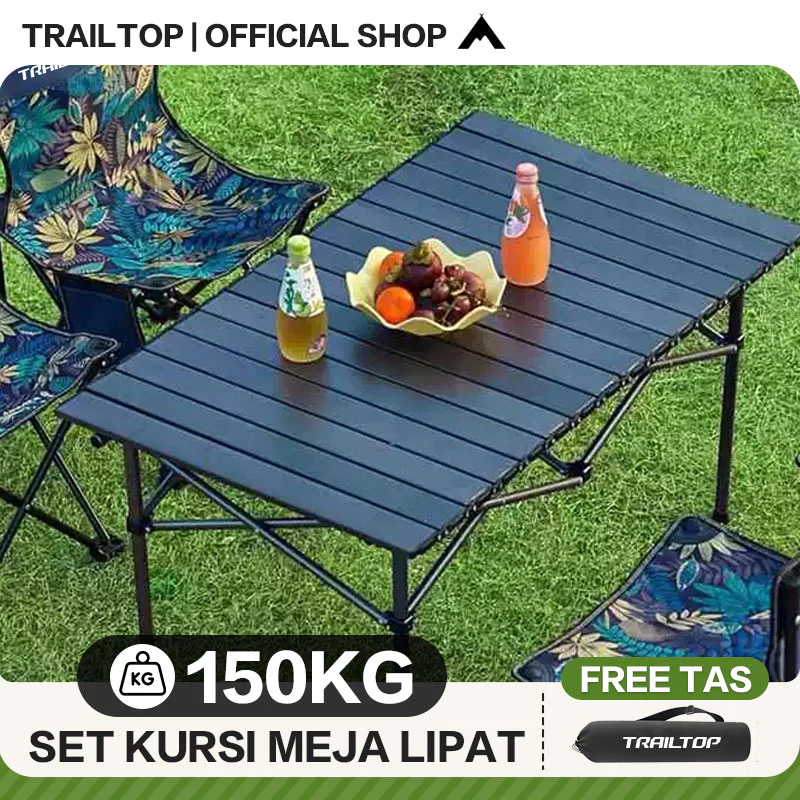Jual [READY] TrailTop Meja Lipat Outdoor 1 Set Kursi Lipat outdoor Meja ...