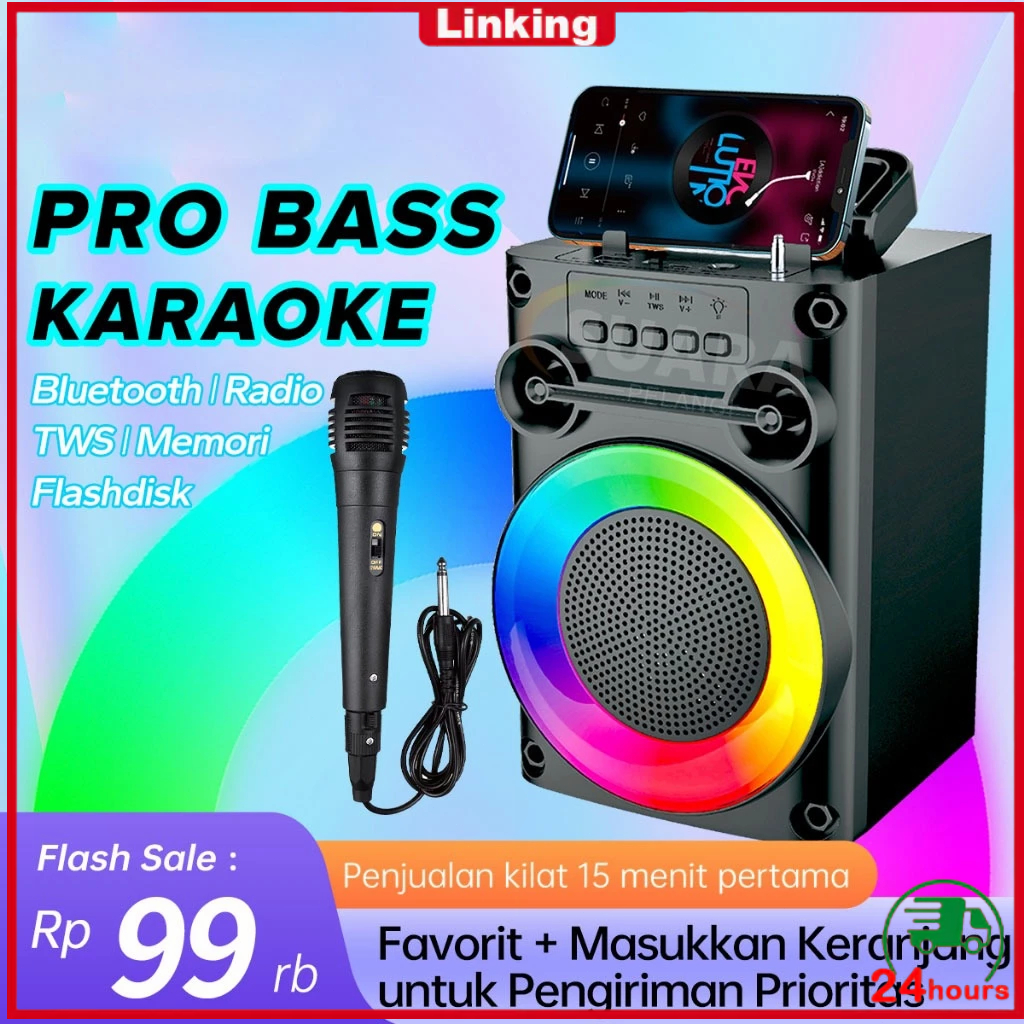 Jual 【COD】Speaker Bluetooth Karaoke Protable Super Bass Polytron Besar ...