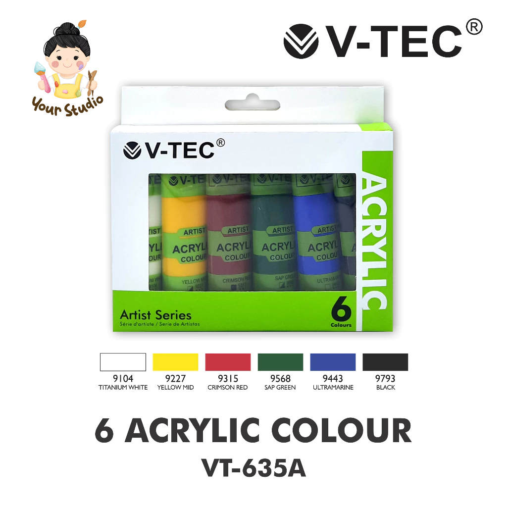 Jual Cat Akrilik SET 35ml VTEC ISI 6 | Shopee Indonesia