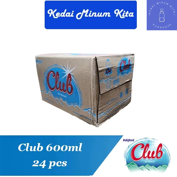 Jual Club Mineral Water 600ml Dus (24 botol) | Shopee Indonesia