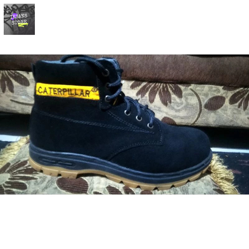 Jual Sepatu Caterpillar Hitam Sepatu Boot Safety High Tali Sidney Ujung ...