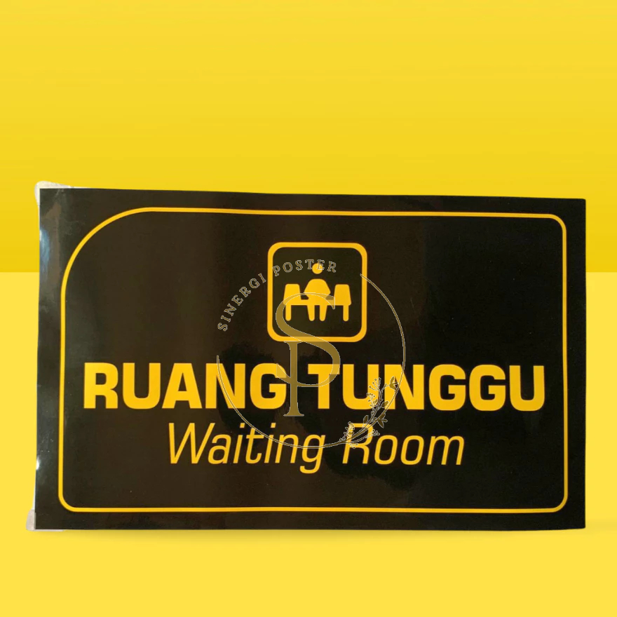 Jual Stiker Ruang Tunggu 31x19 cm | Waiting Room | Stiker Nama Ruang ...