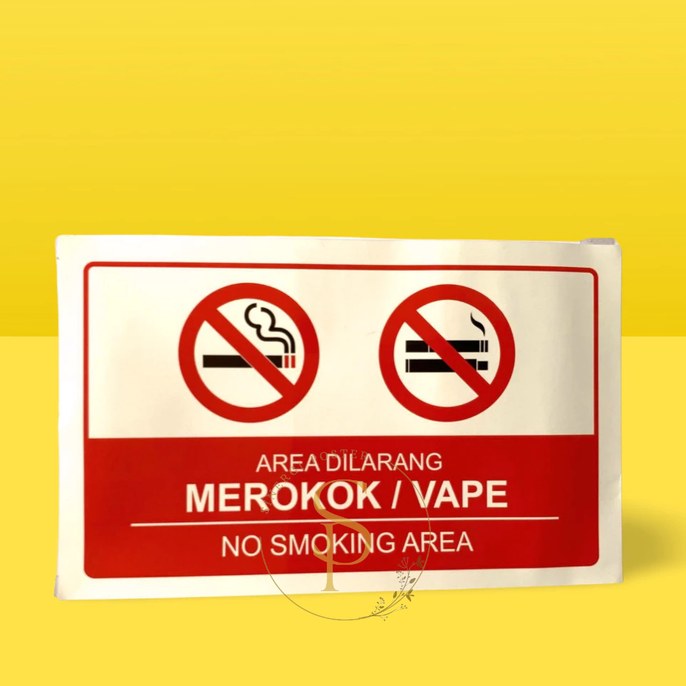 Jual Stiker Area Dilarang Merokok Vape 31x19 cm | Poster Stiker vinyl ...