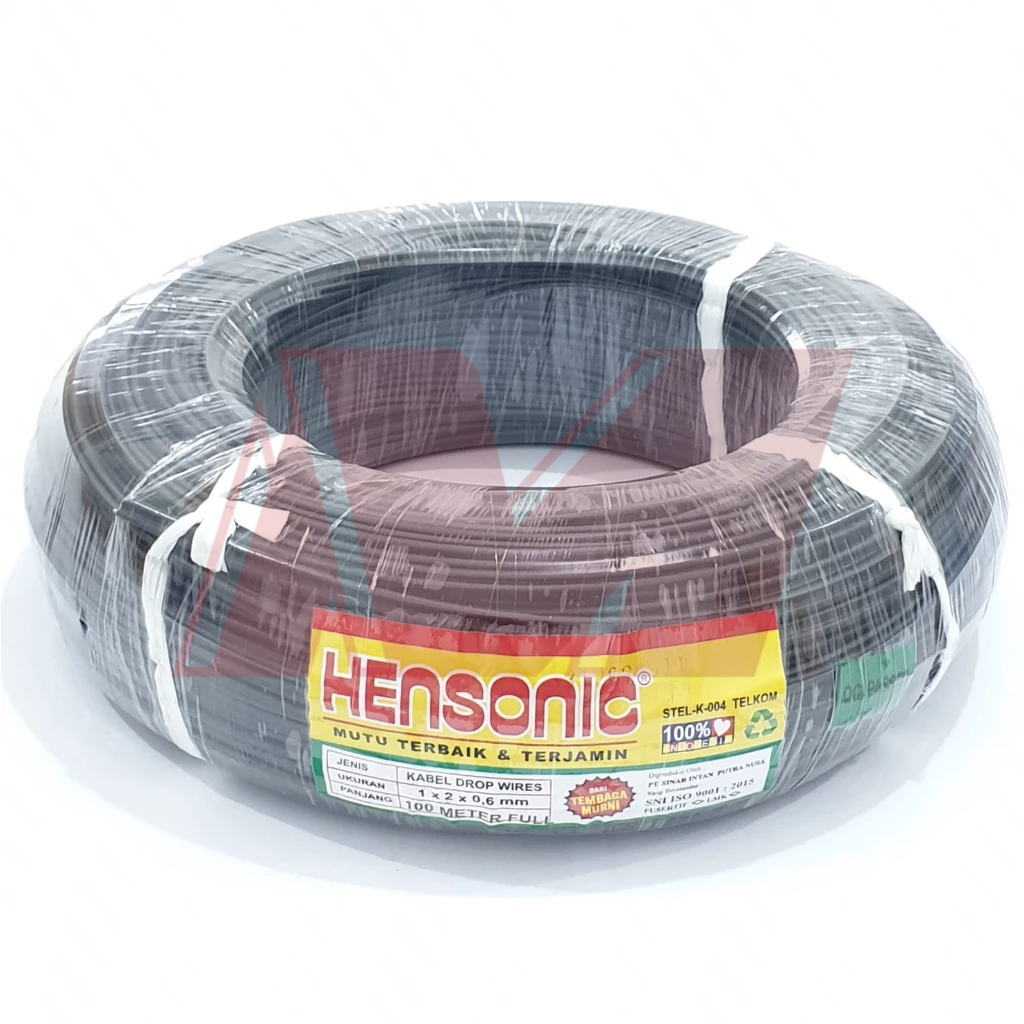 Jual Hensonic Drop Wire 1x2x0,6mm 100M Full / Kabel Telepon Telefon ...