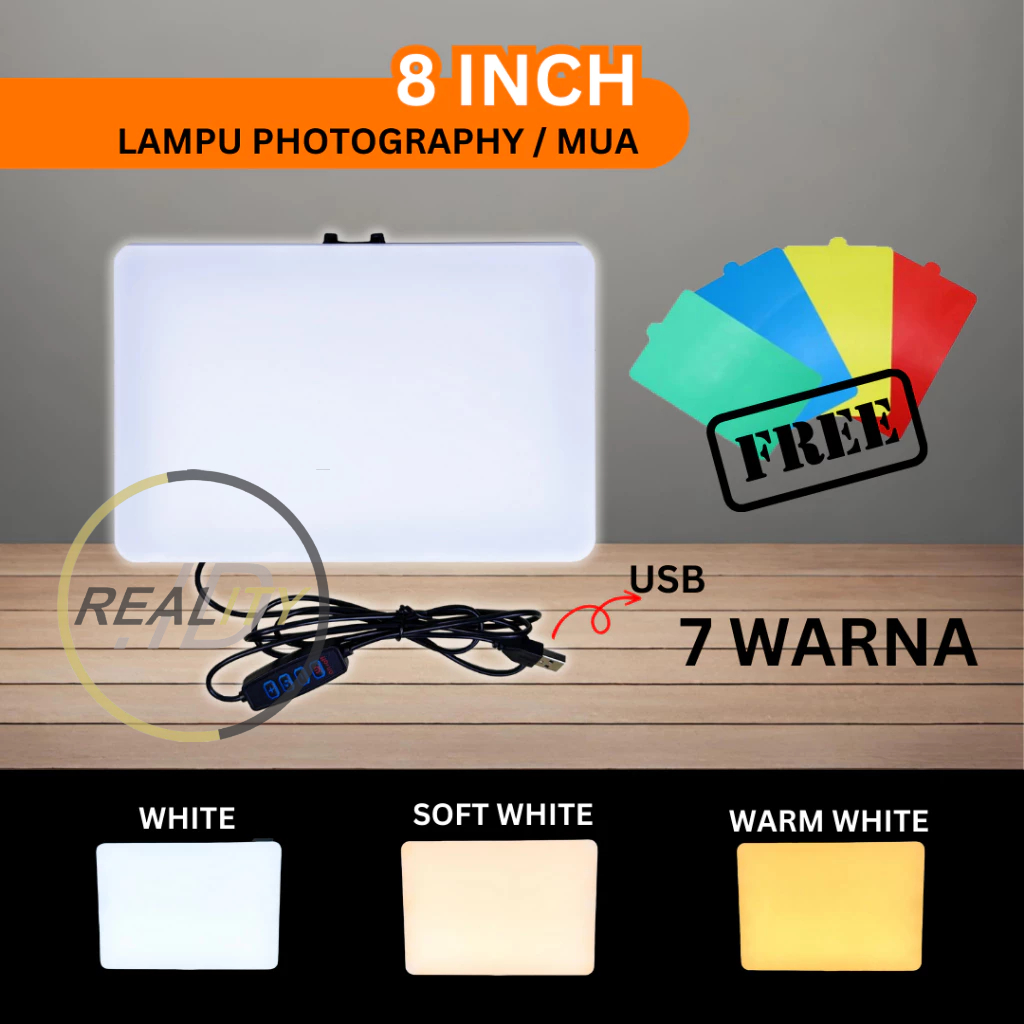 Jual Lampu Foto Produk 8 inch GK-LM8 Makeup MUA Studio fotografi konten live streaming USB 4 ...