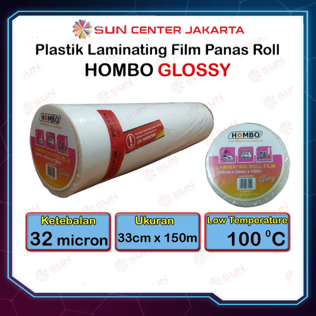 Jual Plastik Laminating Panas Roll Hombo 32 micron / GK-Tech 28 mic ...