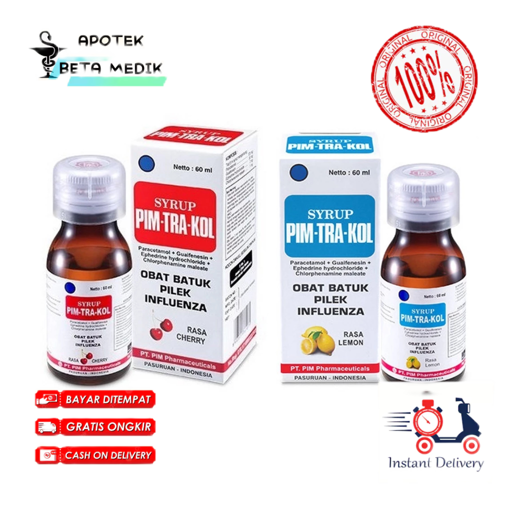 Jual PIMTRAKOL Syrup 60 ML Rasa Cherry Dan Lemon - Pim-Tra-Kol Sirup ...