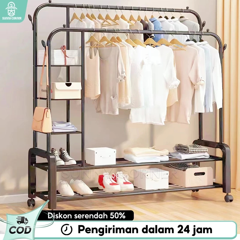 Jual Rak Gantungan Baju Stand Hanger Gawang Rak jemuran Portable Rak ...