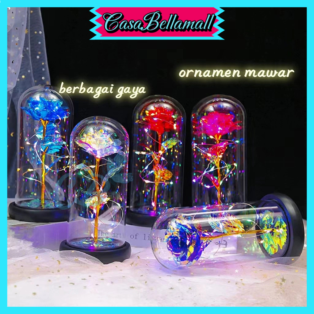 Jual Termurah-COD Lampu Led Mawar Gift Box Bunga Mawar Artificial Lampu ...