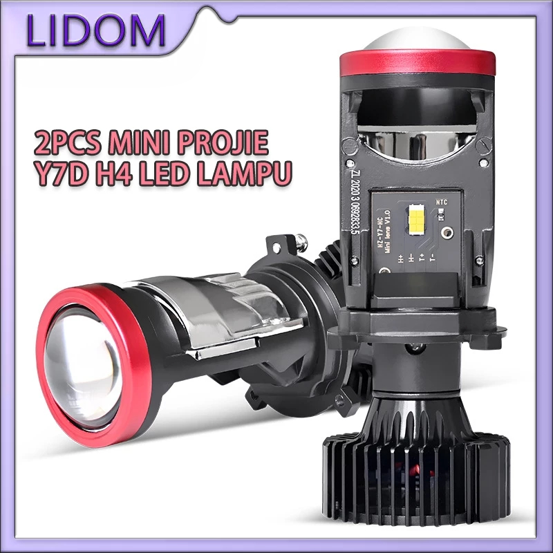 Jual 2PCS Mini Projie Y7D H4 LED Lensa Lampu Depan Motor Mobil Super ...