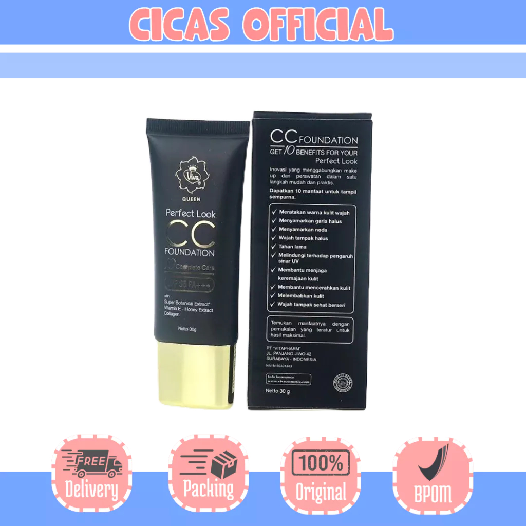 Jual cicasofficial - VIVA Queen Perfect Look CC Foundation with VIT E ...