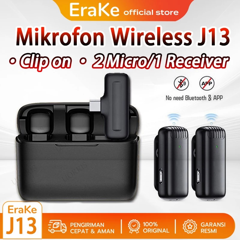 Jual Mikrofon Bluetooth Wireless Microphone Clip on Lapel Mic 2 Micro/1 ...