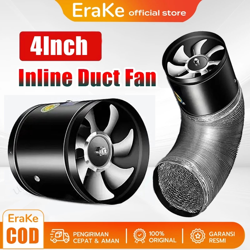 Jual 4Inch Inline Duct Fan Metal Blade Booster Fan Air Duct Fan Exhaust ...