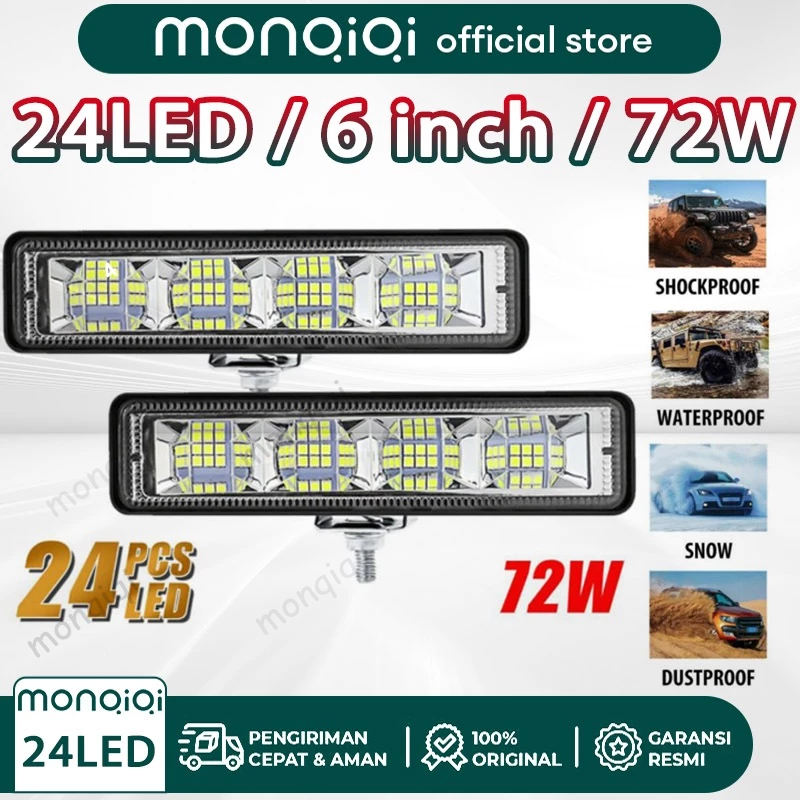 Jual Monqiqi Lampu Led Mobil Super Terang Lampu Tembak Sorot LED 24 Titik Mata CWL 72 Watt Cree ...