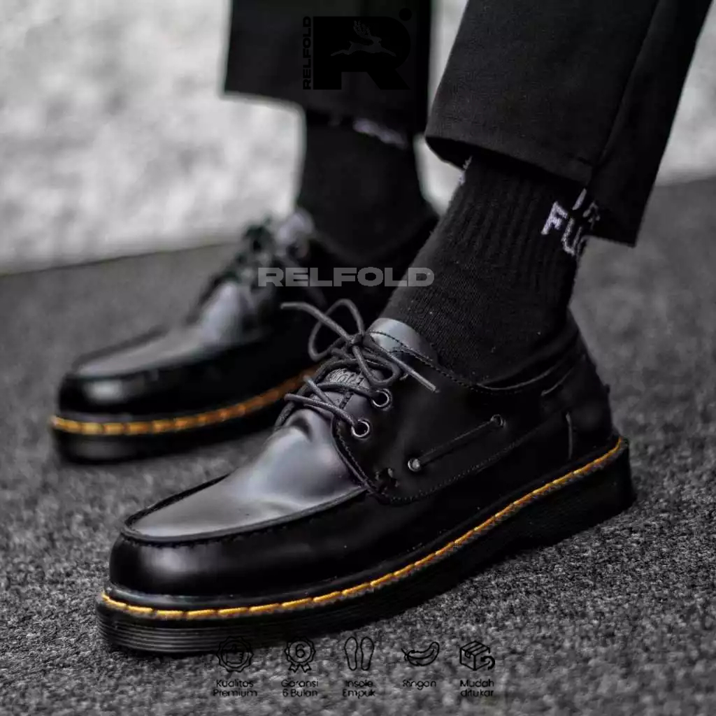 Jual Sepatu Formal Pantofel Kerja Kulit Asli Docmart Hitam Pria ...