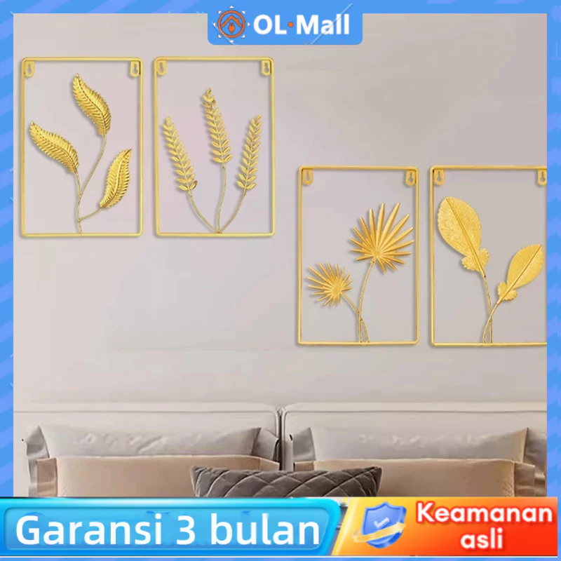 Jual Wall Decor Metal Hiasan Dinding Daun Aesthetic Nordic Style ...