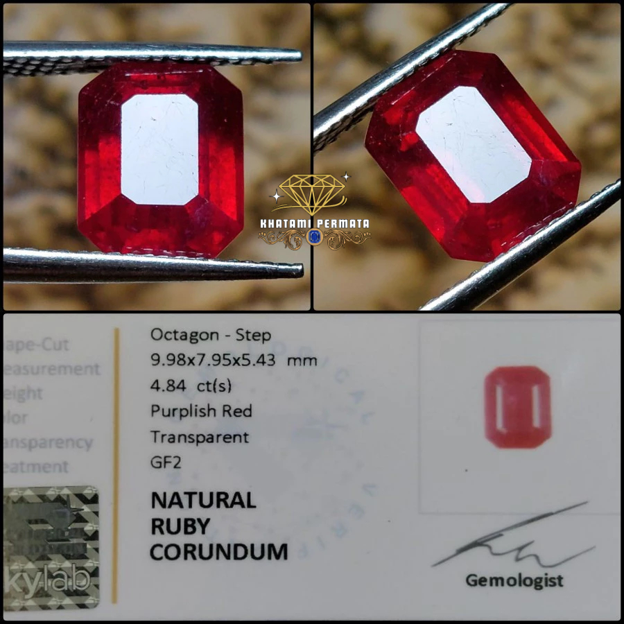 Jual Natural Asli Batu Permata Ruby Corundum Octagon | Shopee Indonesia