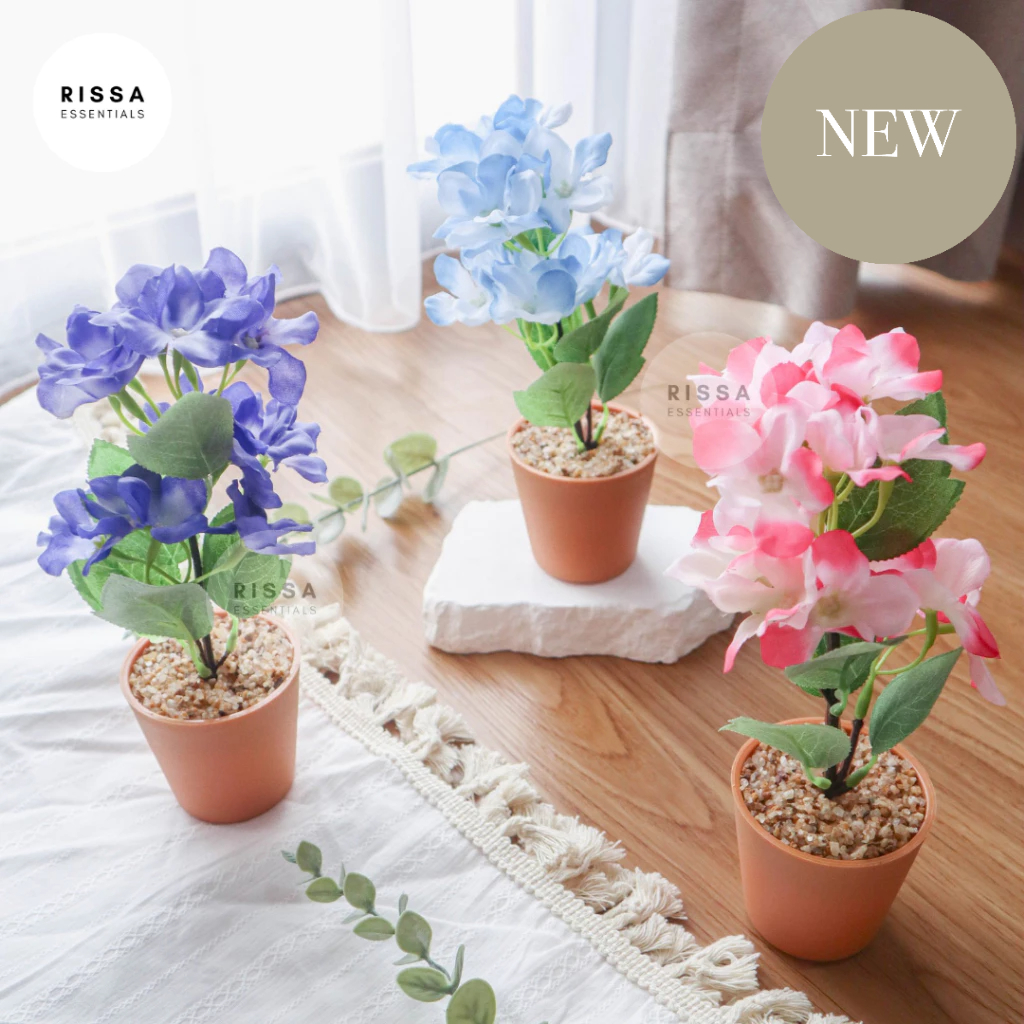 Jual [RISSA] Pot Bunga Mini Palsu Bunga Multiflora Japanese Rose Mawar ...