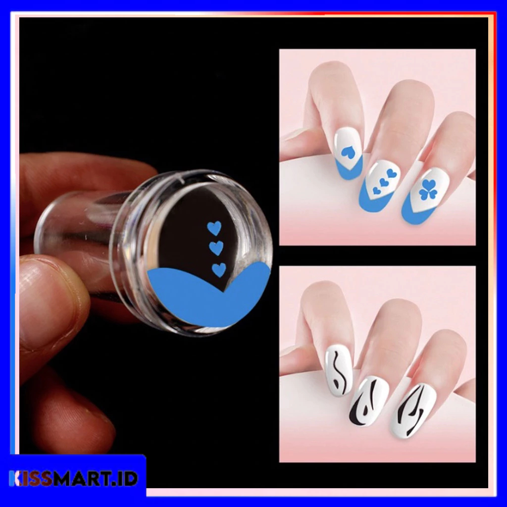 Jual Nail Art Stamp Mini Transparan Jelly Scraper Desain DIY Stempel ...