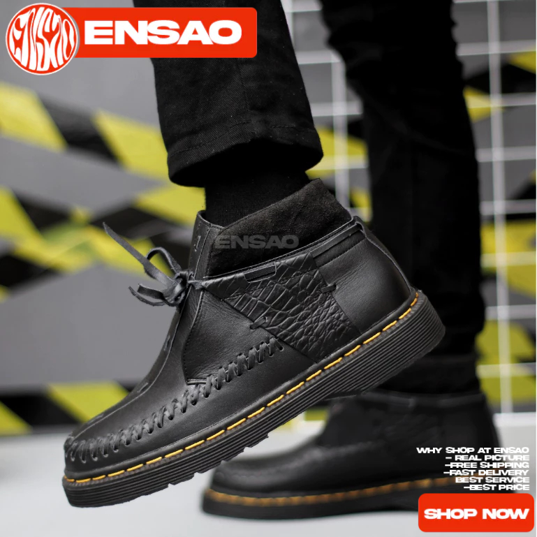 Jual Sepatu Docmart Formal Boots Hitam Kulit Pria | Shopee Indonesia