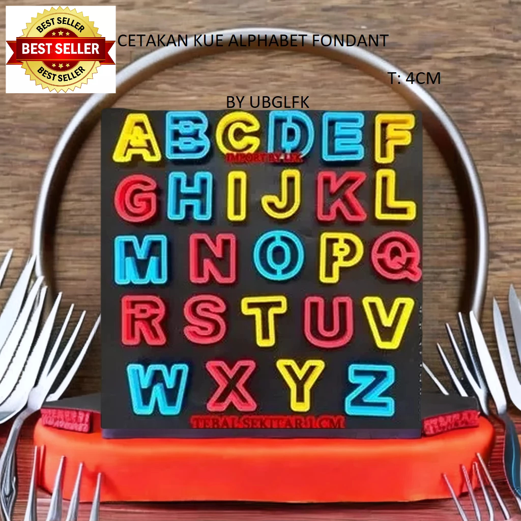 Jual IMPORT CETAKAN CK WARNA WARNI 4CM ALPHABET HURUF BIG CUTTER SET ...
