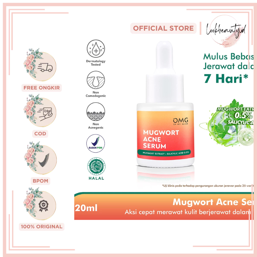 Jual OH MY GLOW OMG Peach Glowing Serum & Mugwort Acne Serum 20 ml / SERUM PENCERAH DAN ...