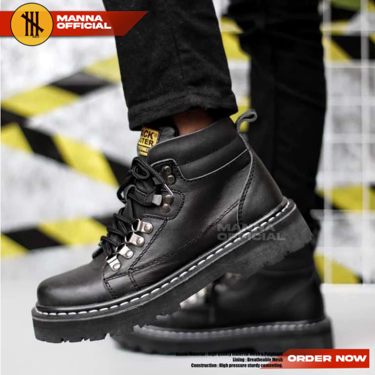 Jual Sepatu Formal Boots Kulit Asli Hitam Kerja Pria | Shopee Indonesia