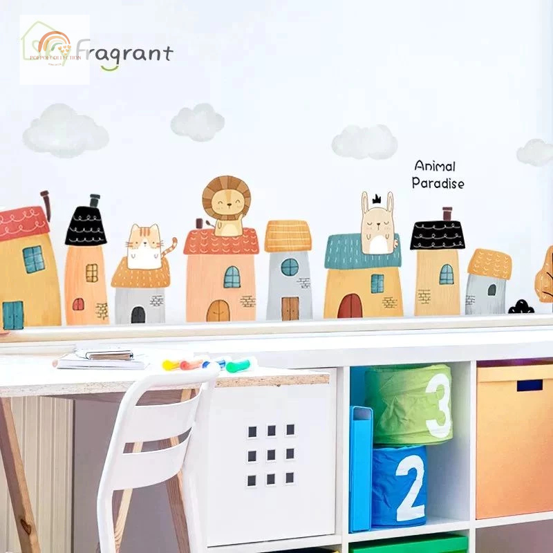 Jual Wallsticker dinding stiker kamar anak aesthetic cute city kota ...