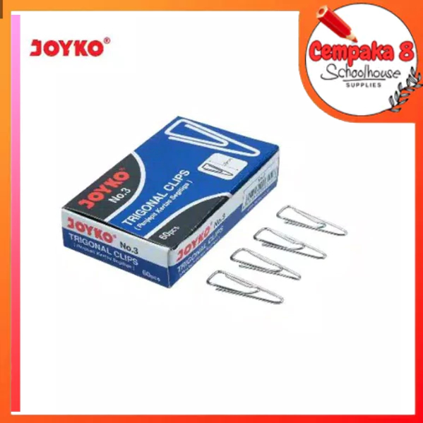 Jual Trigonal Clip no 3 Klip Penjepit Kertas Segitiga Joyko No.3 ...