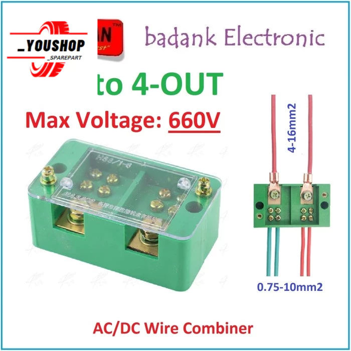 Jual AC/DC Wire Combiner (2-IN to 4-OUT) Junction Box Solar Panel Surya ...