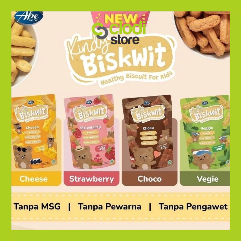 Jual Abe Food Kindy Biskwit 40gr Snack Biskuit Anak Sehat Enak Kindy ...