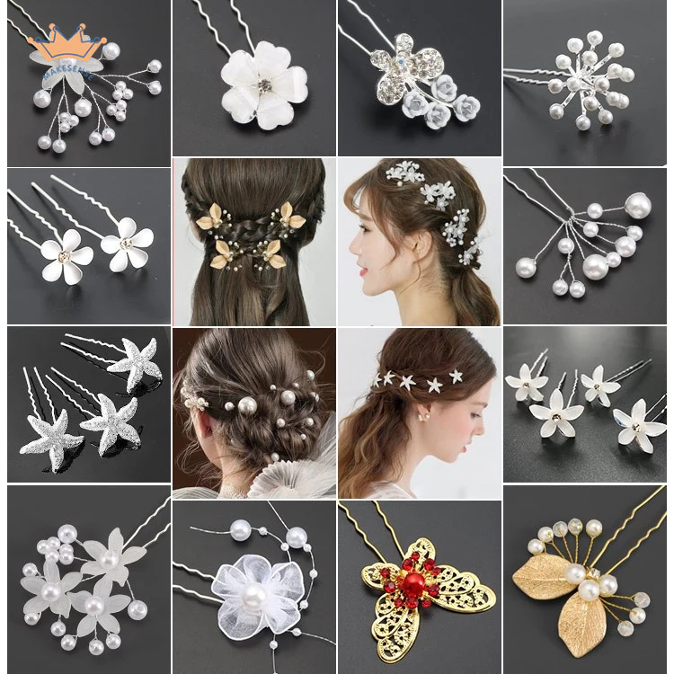 Jual COD⭐Jepit Rambut Buatan Tangan Mutiara Kristal jepit Rambut Pin U ...