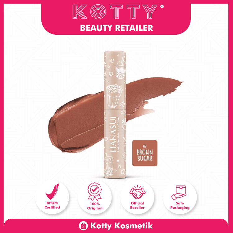 Jual Kotty Kosmetik - Hanasui Mattedorable Lip cream Boba Edition | Shopee Indonesia
