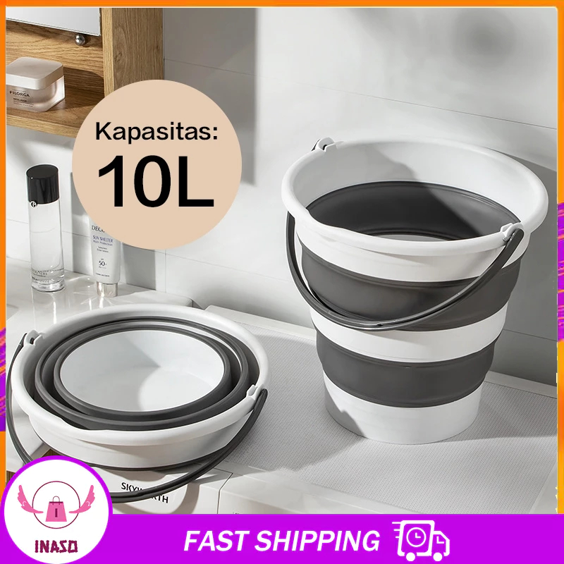 Jual INASO Ember Lipat Water Bucket Foldable Collapsible 10 Liter Ember ...