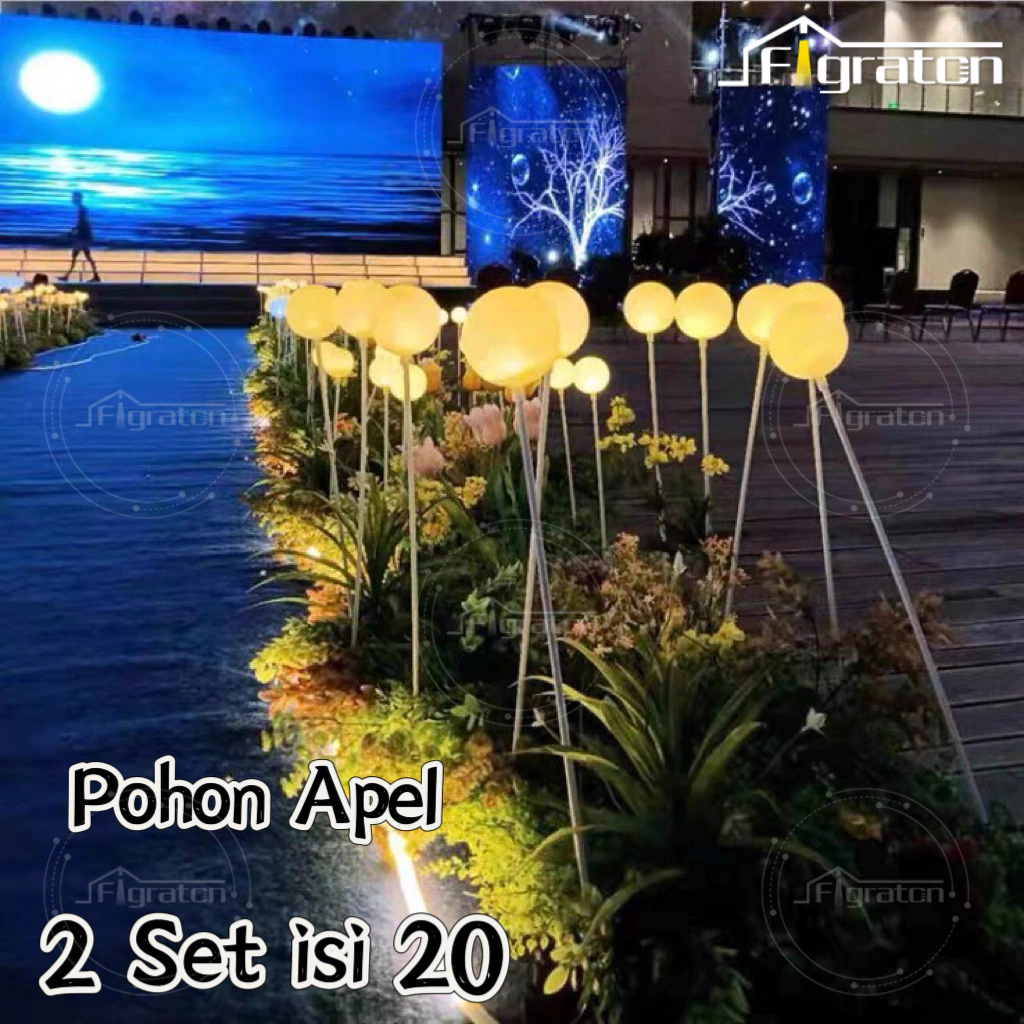 Jual Lampu Pohon Apel Dekorasi Pernikahan Standing 2 Set Wedding Event ...
