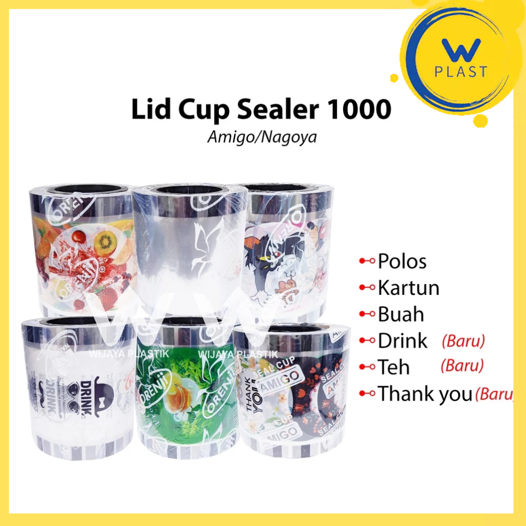 Jual Plastik Lid Cup Sealer 1000 Polos Buah Kartun Daun Teh Drink ...