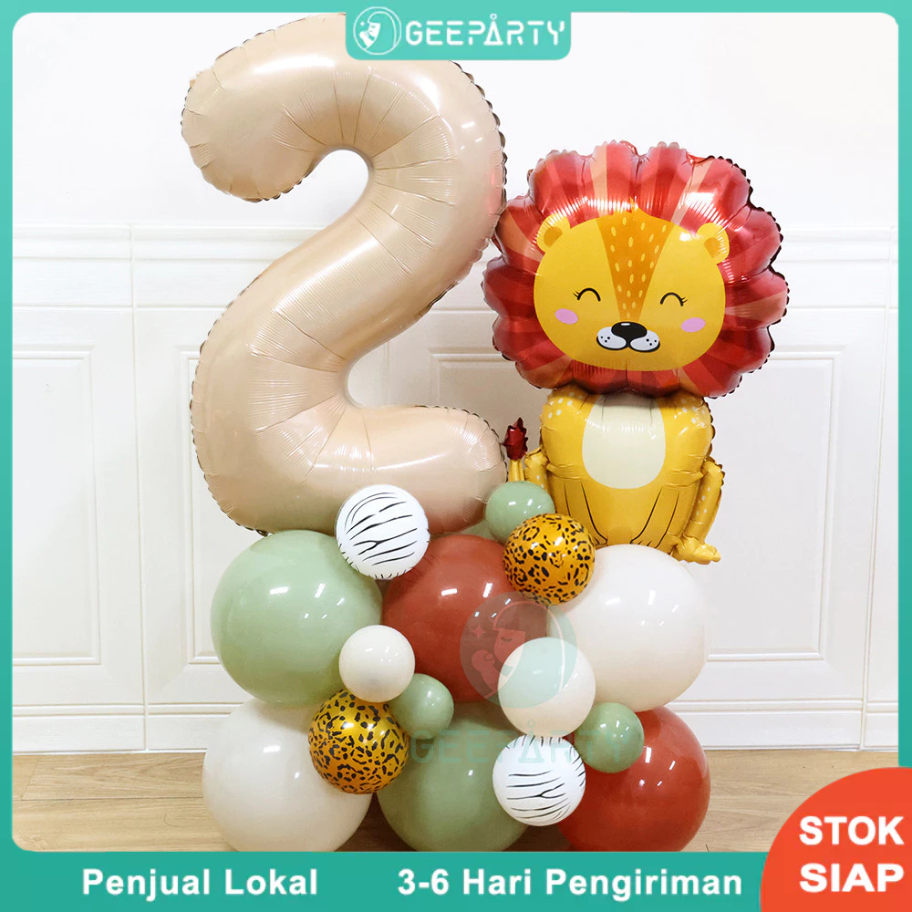 Jual 25 pcs BARU Animal Hewan Balon Foil Angka Karamel 32 Inci Untuk ...