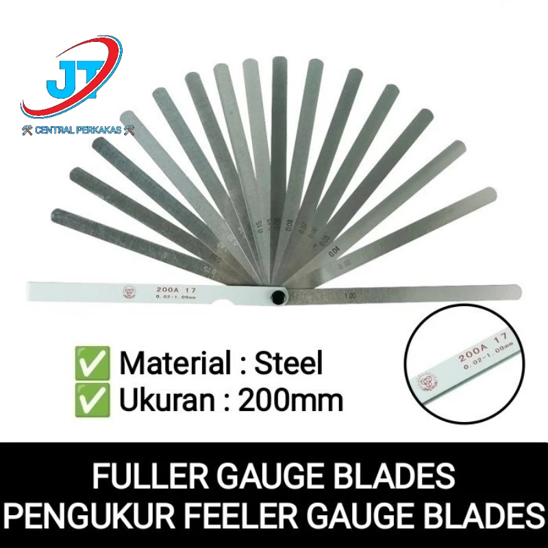 Jual Feeler Gauge 200A 200mm x 13mm x 17 Blades Alat Pengukur Celah ...