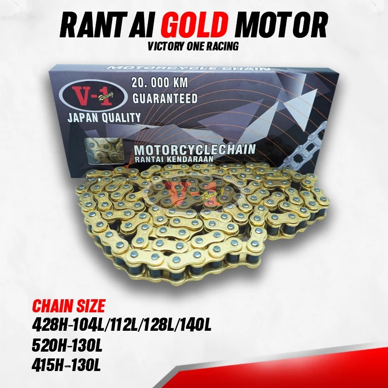 Jual V-1 RACING RANTAI RACING GOLD 520H-130L | Shopee Indonesia