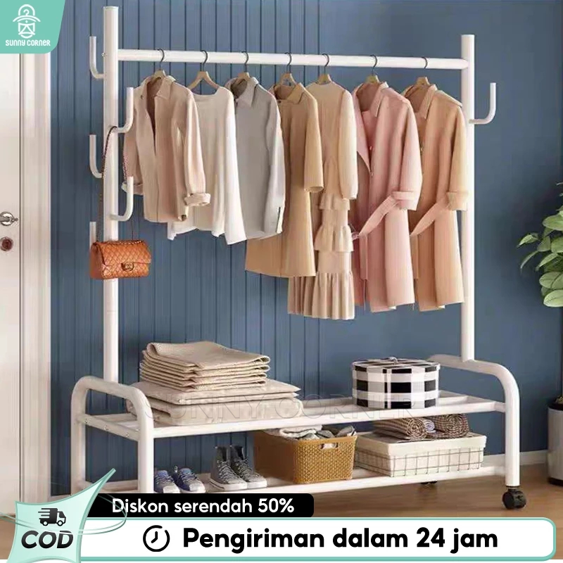 Jual Rak Gantungan Baju Besi Stand Hanger Serbaguna Jemuran Pakaian ...