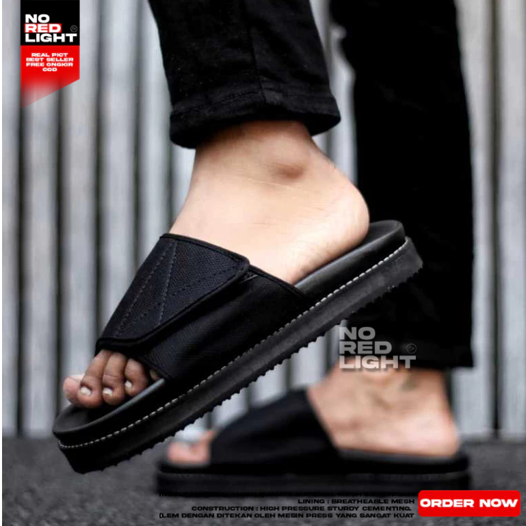 Jual Sandal Slop Hitam Pria Sendal Selop Unisex | Shopee Indonesia