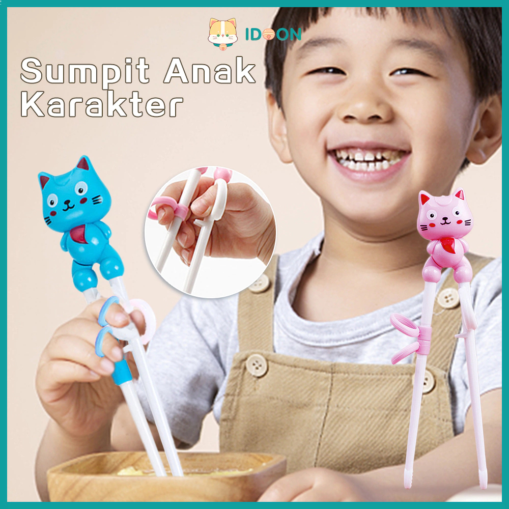 Jual IDOON Sumpit Anak Karakter Training Chopstick Alat Makan Anak Bayi ...