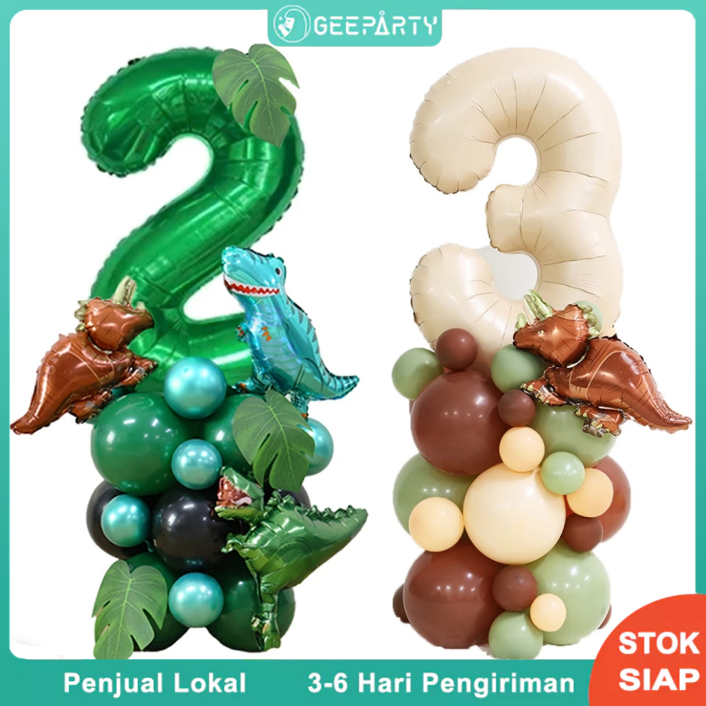 Jual Jurassic Tyrannosaurus Rex Paket Balon Set Angka Dinosaurus Latex Motif Luca Dino ...