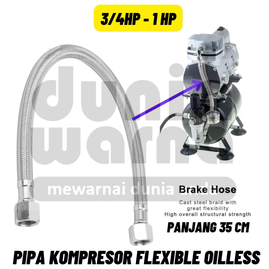 Jual LAZARO Pipa Selang Flexibel Kompresor Dischange Oilless Compressor ...