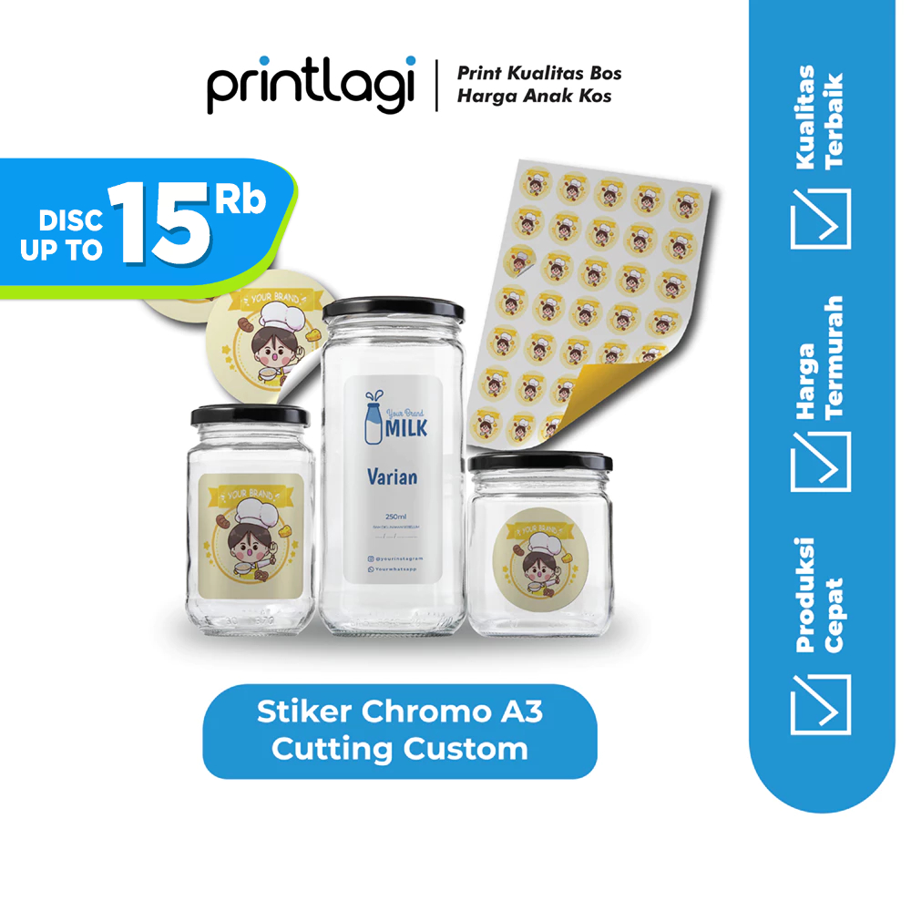 Jual Cetak Stiker Custom / Stiker Label Chromo A3+ / Stiker Kromo A3 ...